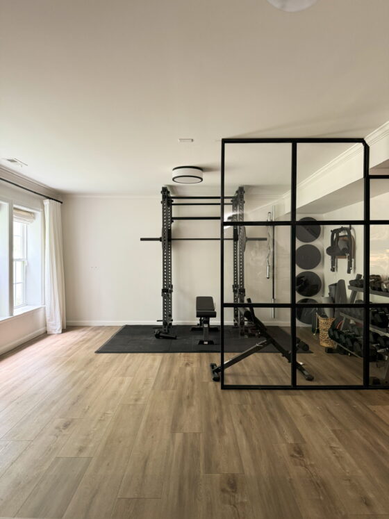 Home Gym Renovation - Wood Plank Wall - Cass Makes Home
